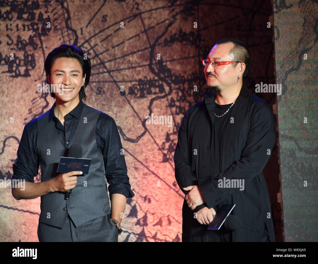 Chinese actor Chen Kun, left, and director Wu Ershan during a press ...
