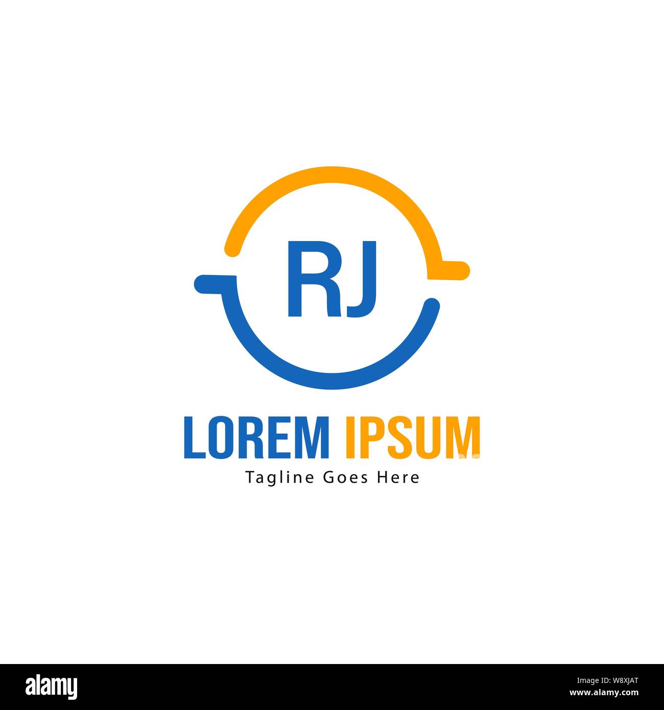 Initial RJ logo template with modern frame. Minimalist RJ letter logo ...