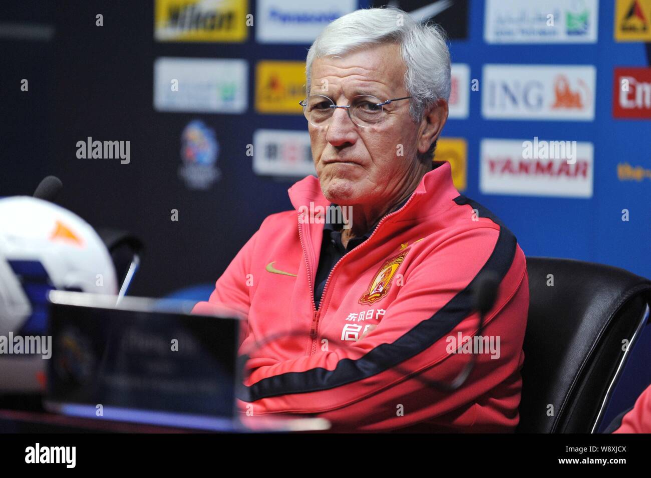 Italian soccer coach Marcello Lippi of Chinas Guangzhou Evergrande FC ...