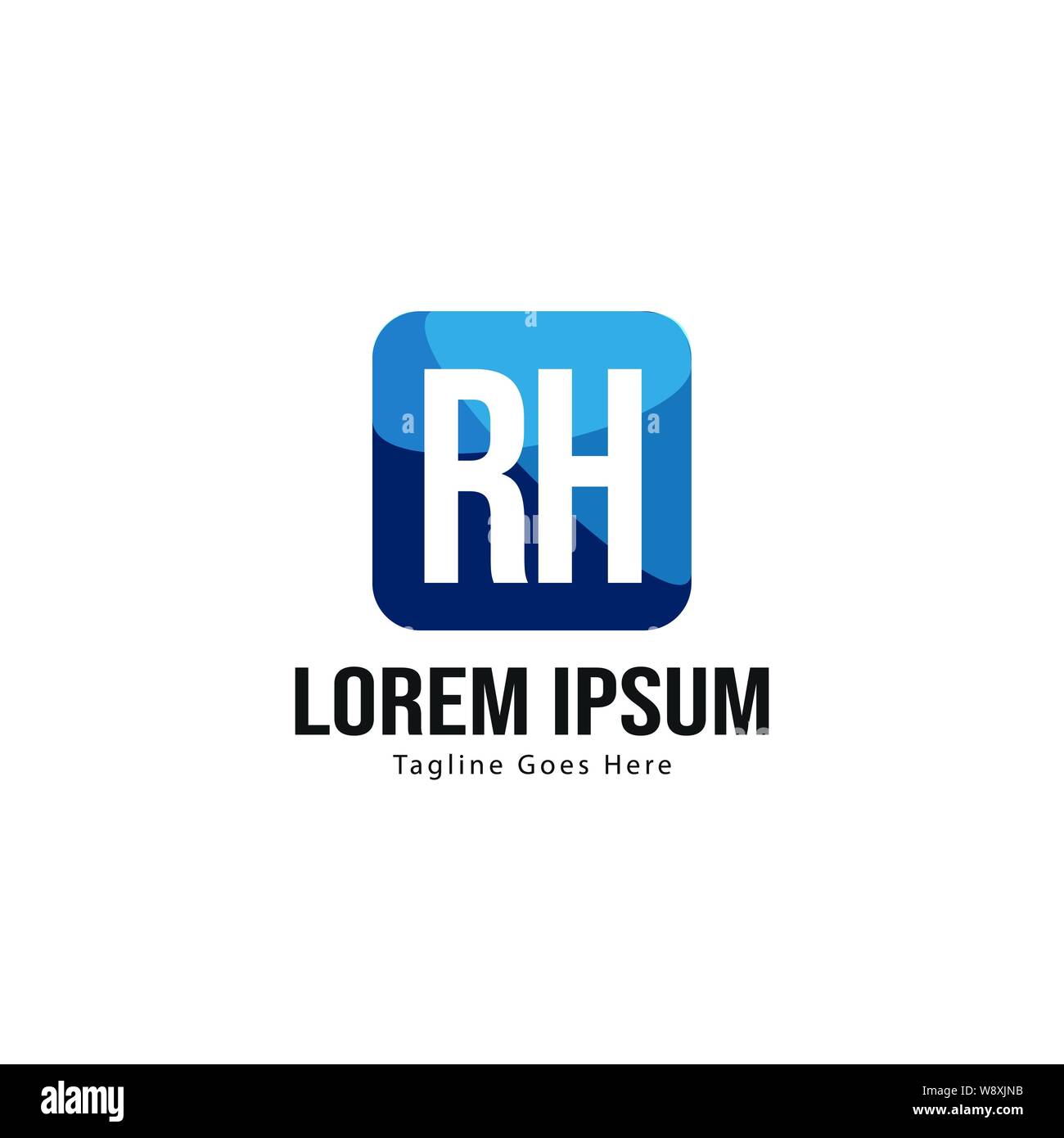 Initial RH logo template with modern frame. Minimalist RH letter logo ...