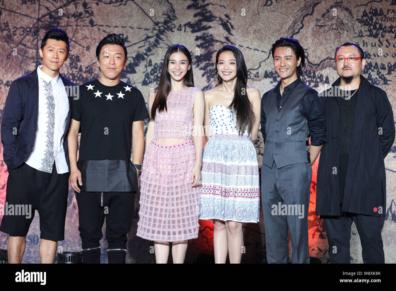 (From left) Chinese actors Xia Yu and Huang Bo, Hong Kong model and ...