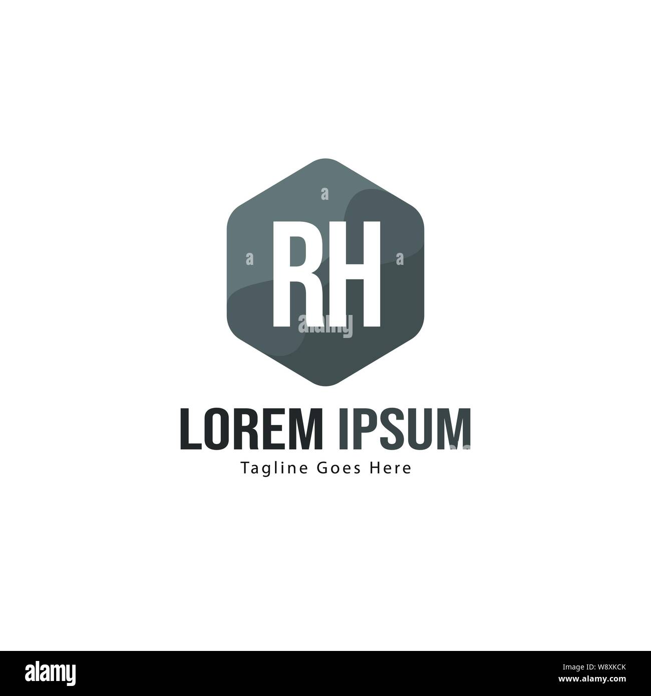 Initial RH logo template with modern frame. Minimalist RH letter logo ...