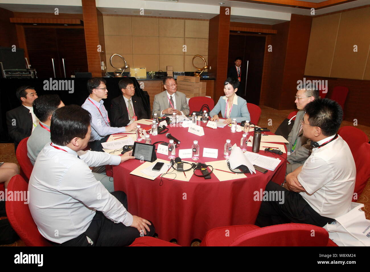 Li Xiaolin, third right, Chairwoman and CEO of China Power ...