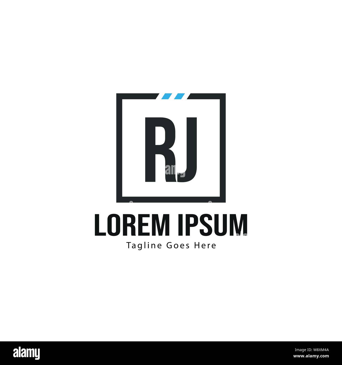 Initial RJ logo template with modern frame. Minimalist RJ letter logo ...