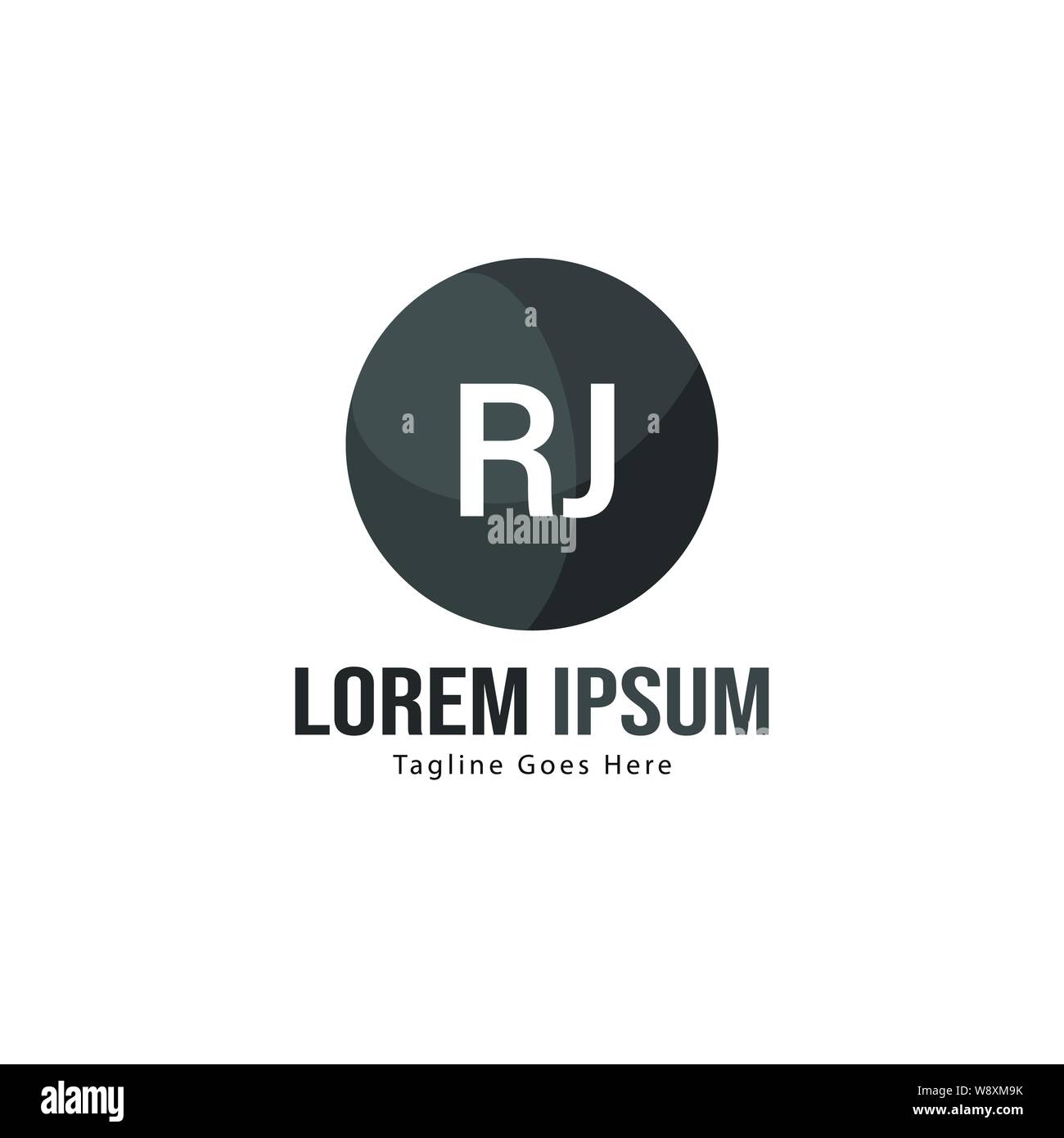 Initial RJ logo template with modern frame. Minimalist RJ letter logo ...