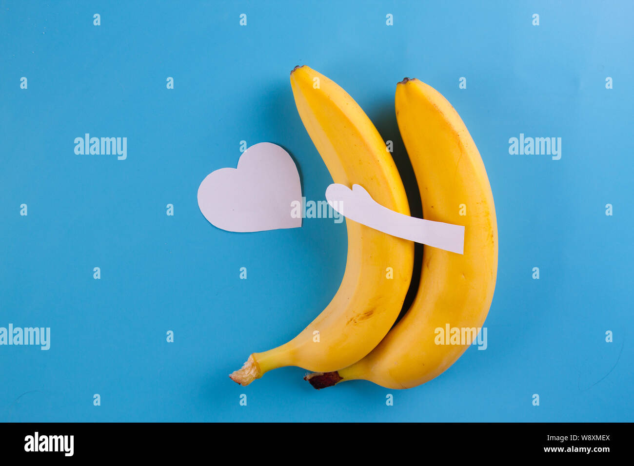 Two banana characters as a couple in love Stock Photo - Alamy