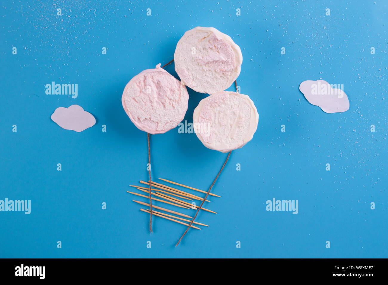 Sweet pink zephyr in a shape of air balloon Stock Photo - Alamy
