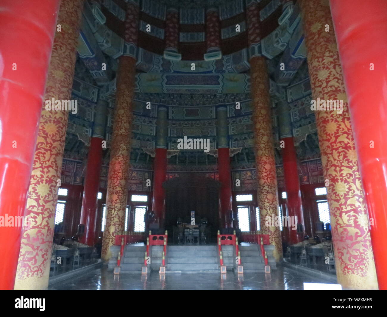 Inside view of the Hall of Prayer for Good Harvests in the Temple of ...