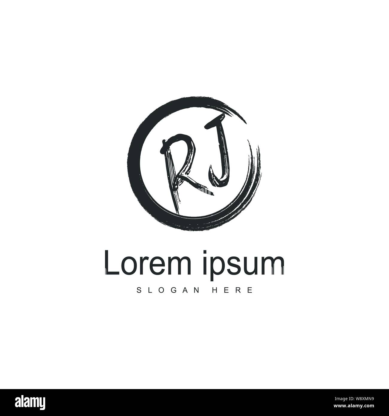 Initial RJ logo template with modern frame. Minimalist RJ letter logo ...