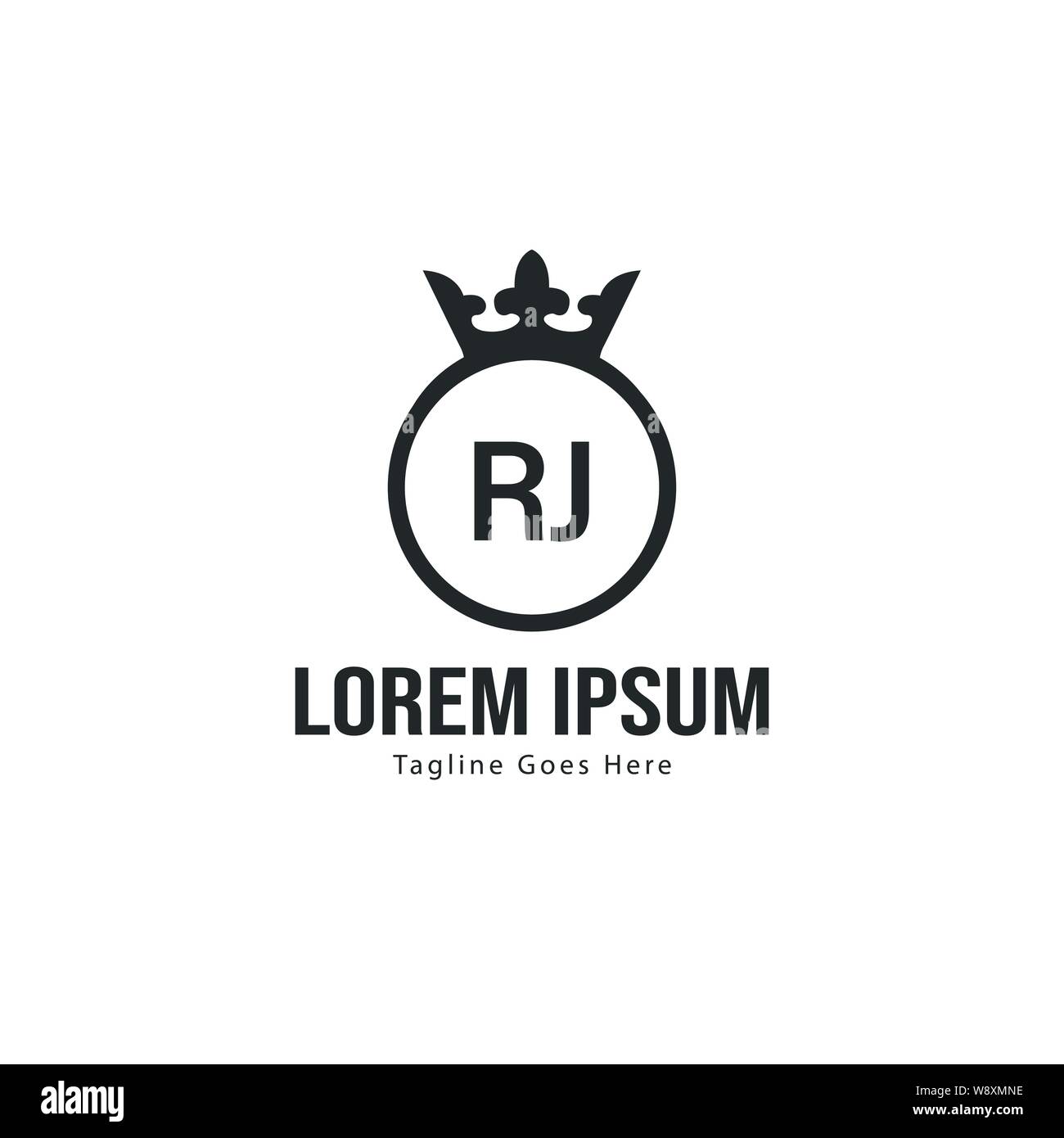 Initial RJ logo template with modern frame. Minimalist RJ letter logo ...