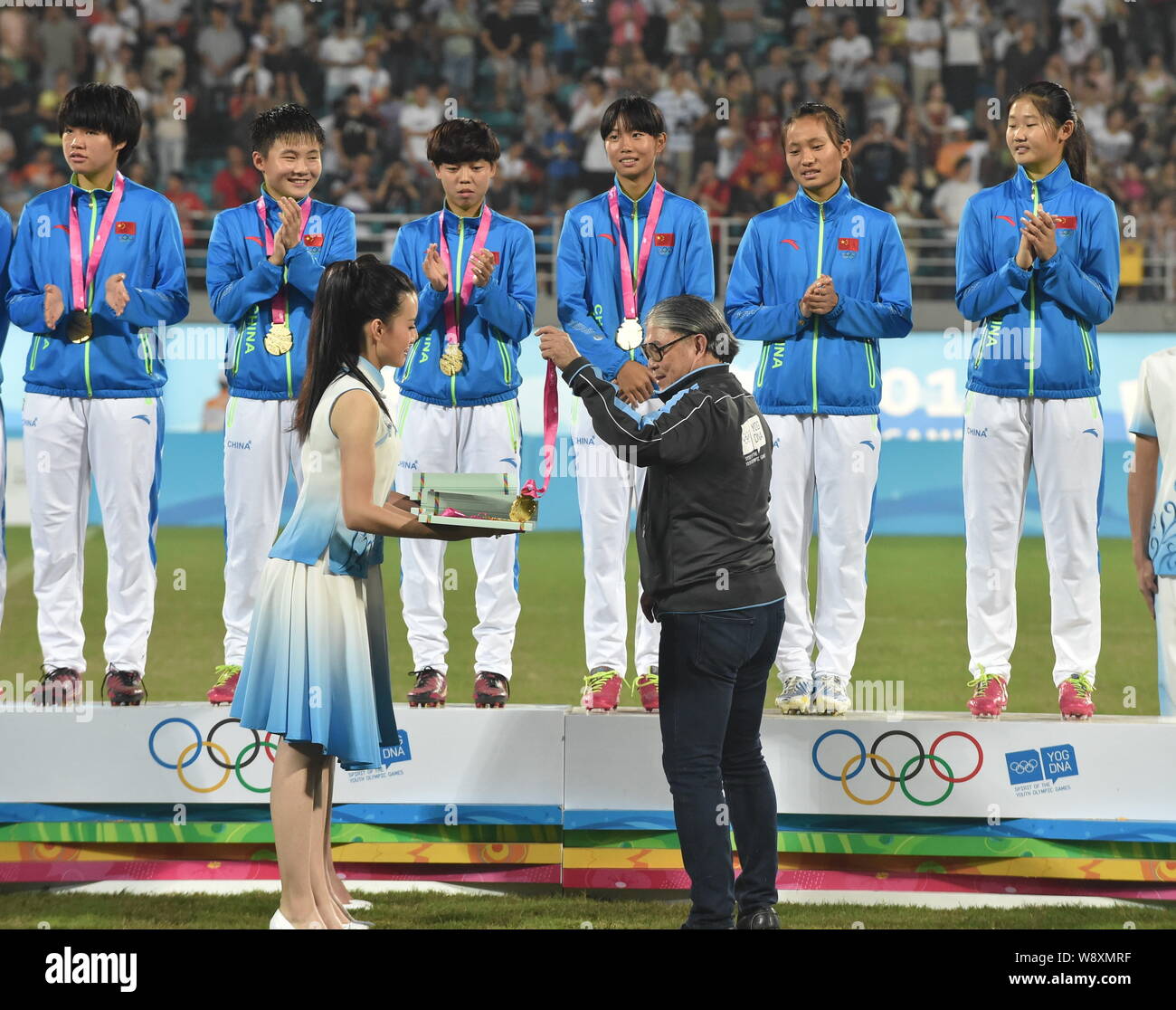 Timothy Fok Tsun-Ting, front right, president of the Olympic Committee ...