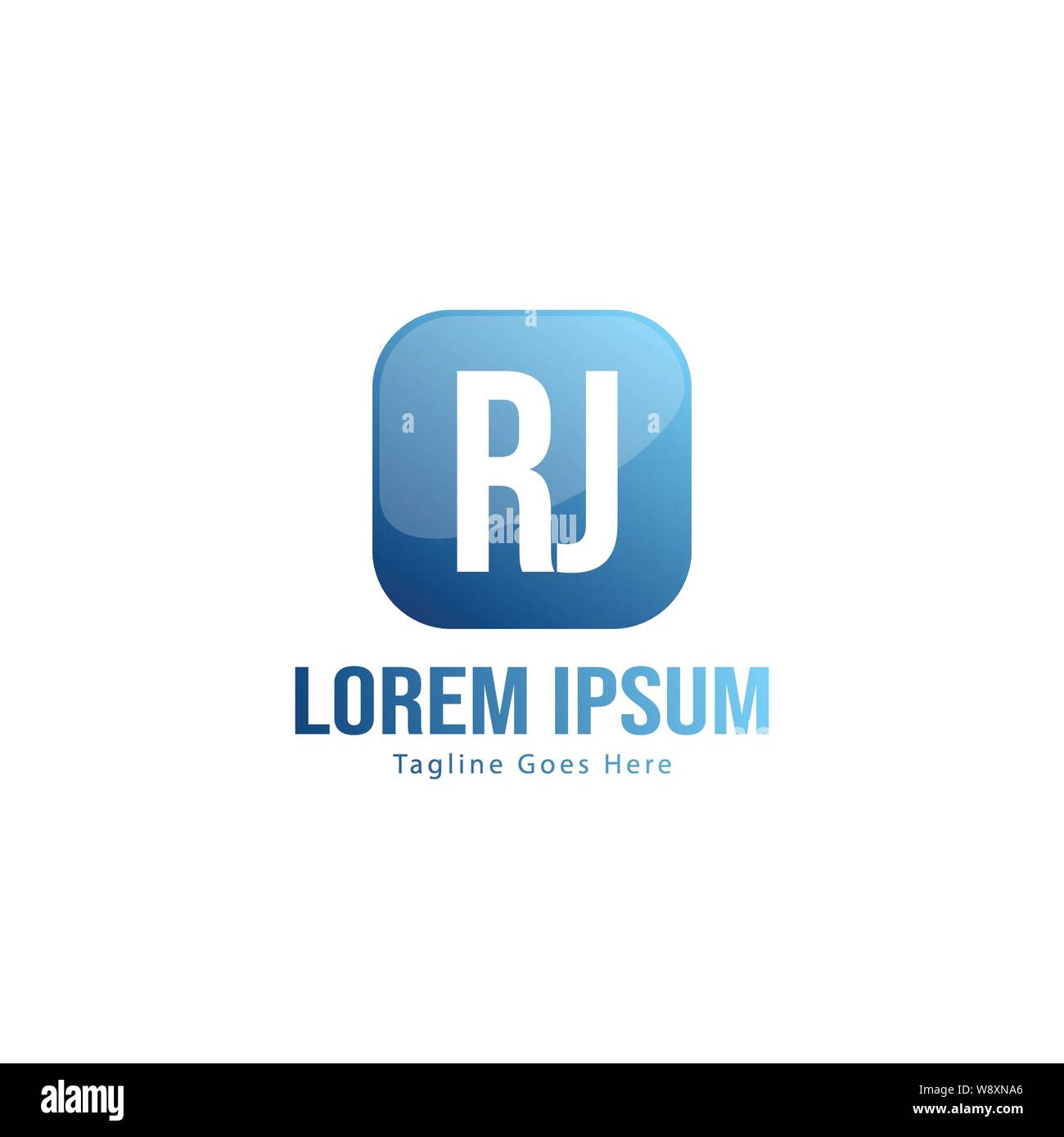 Initial RJ logo template with modern frame. Minimalist RJ letter logo ...