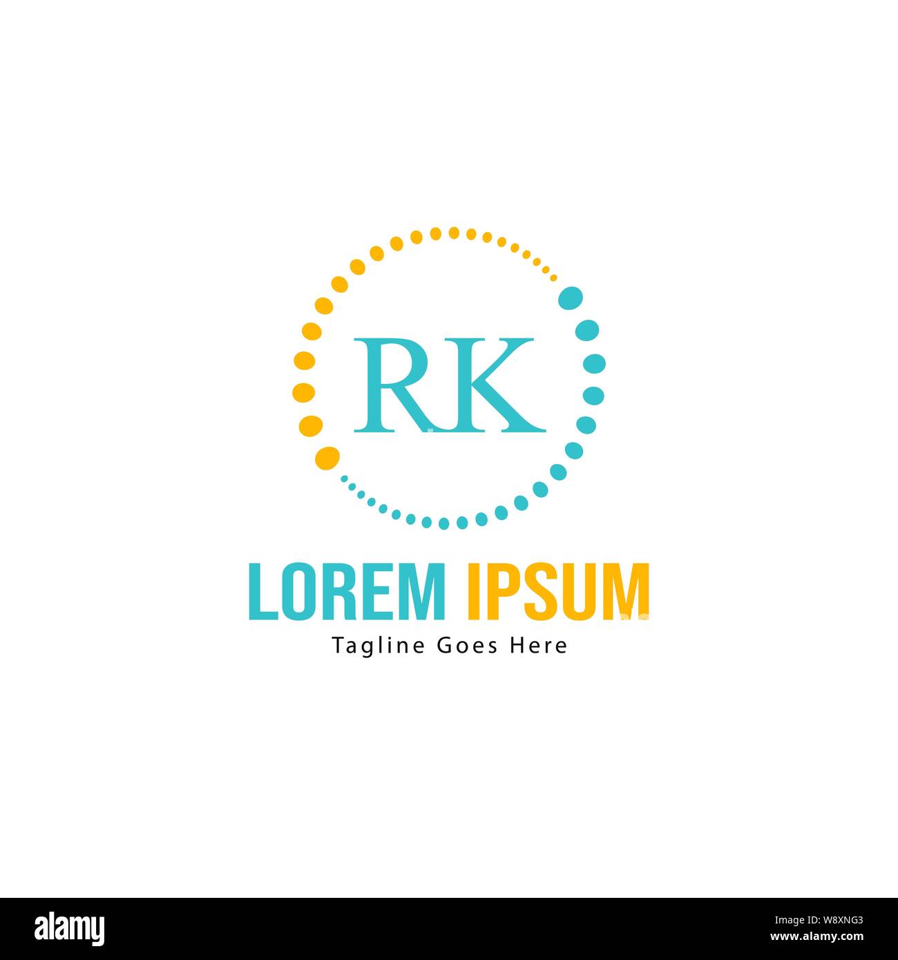 Initial RK logo template with modern frame. Minimalist RK letter logo ...