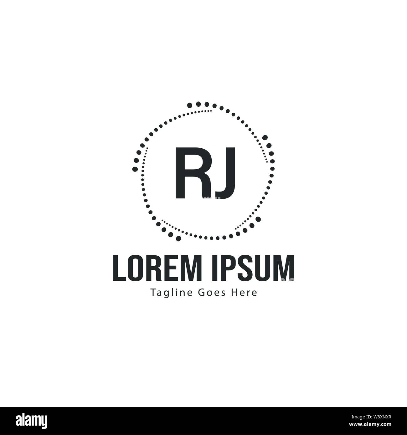 Initial RJ logo template with modern frame. Minimalist RJ letter logo ...