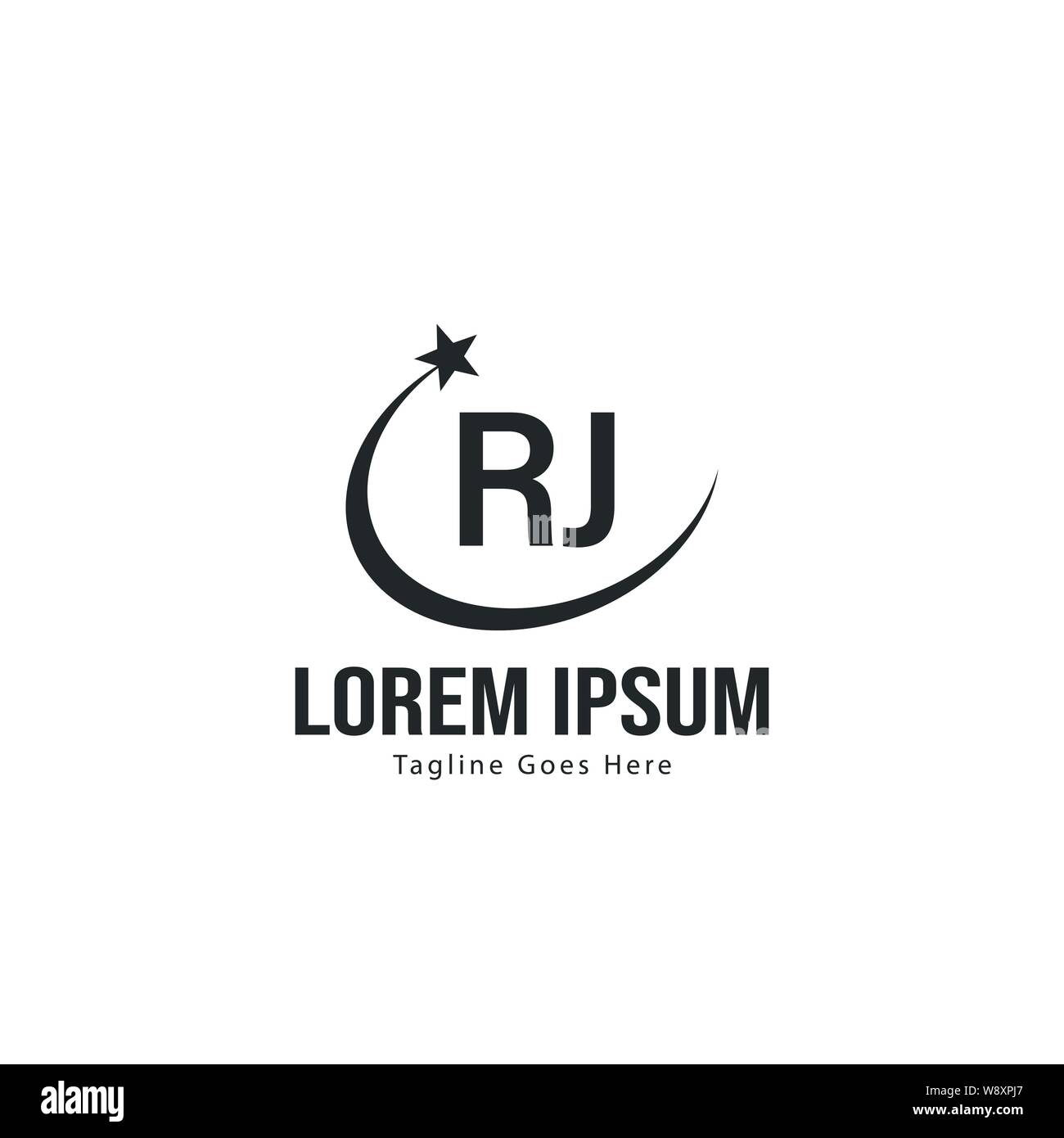 Initial RJ logo template with modern frame. Minimalist RJ letter logo ...