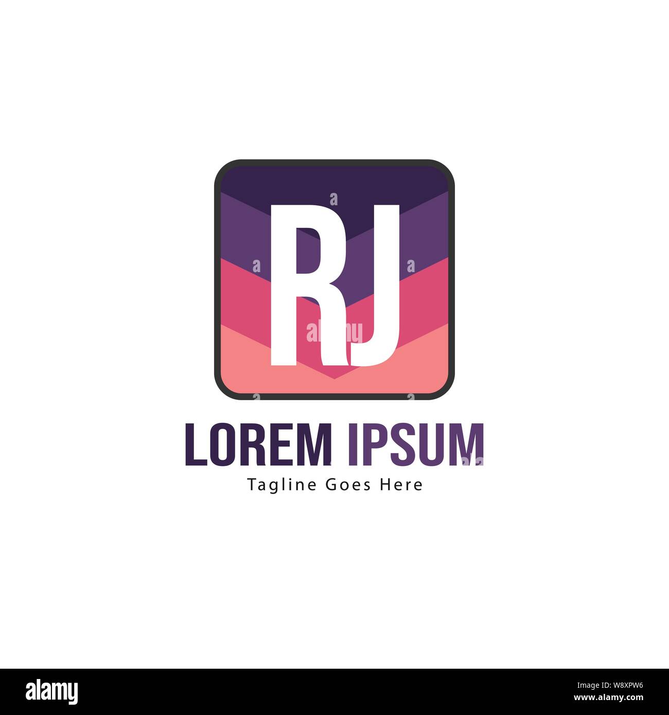 Initial RJ logo template with modern frame. Minimalist RJ letter logo ...