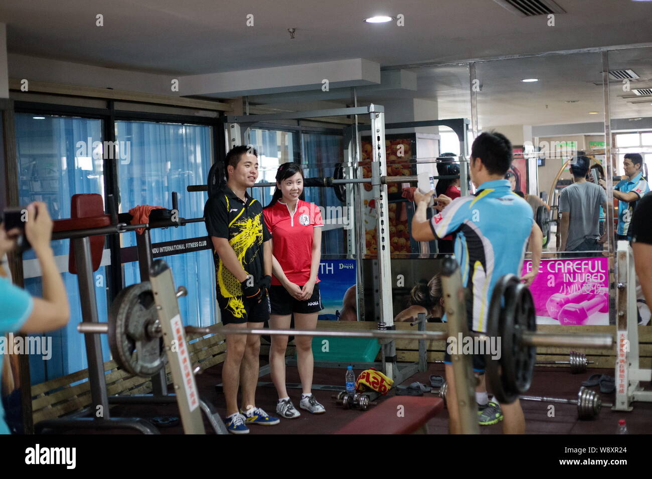 American table tennis player Ariel Hsing of Jinhua Bank team, back ...
