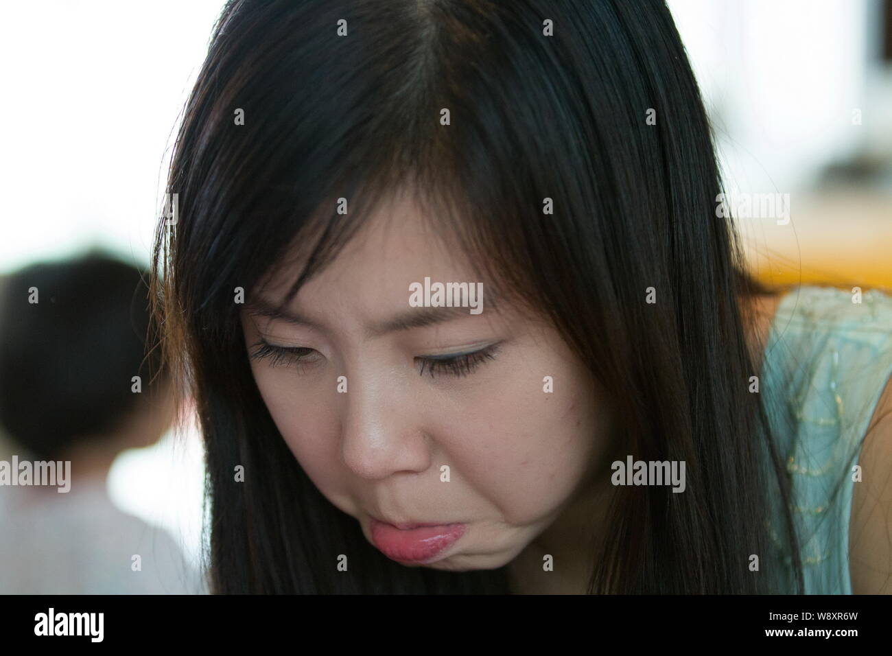 American table tennis player Ariel Hsing makes a cute face after ...