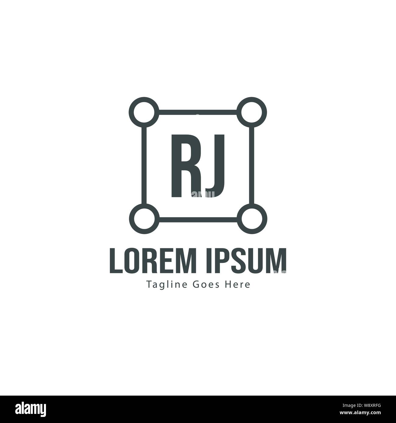 Initial RJ logo template with modern frame. Minimalist RJ letter logo ...