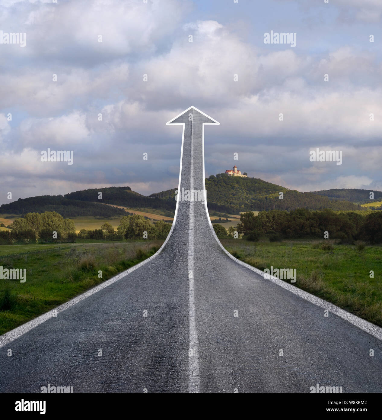Road moving up toward sky Stock Photo - Alamy