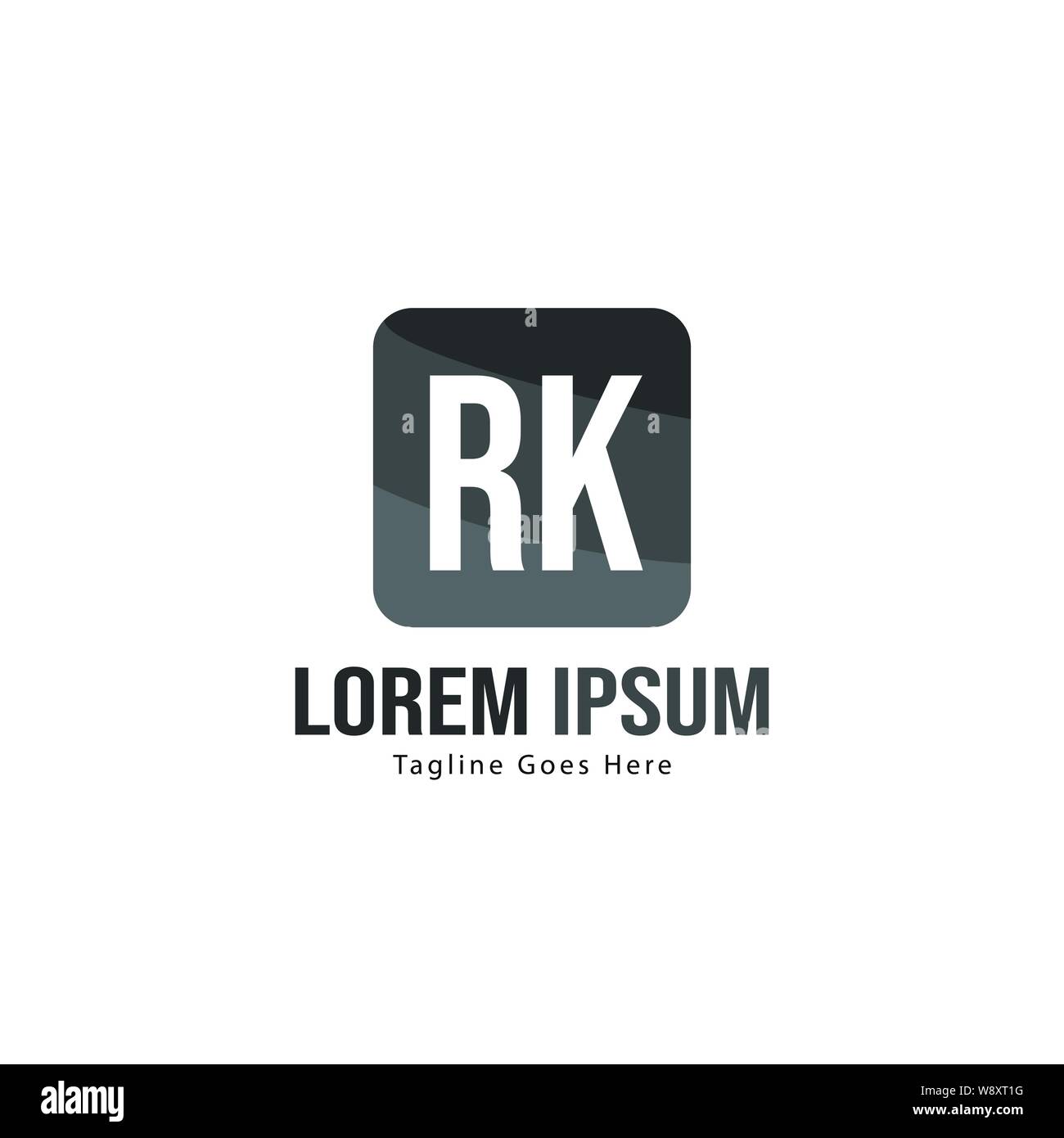Initial RK logo template with modern frame. Minimalist RK letter logo ...