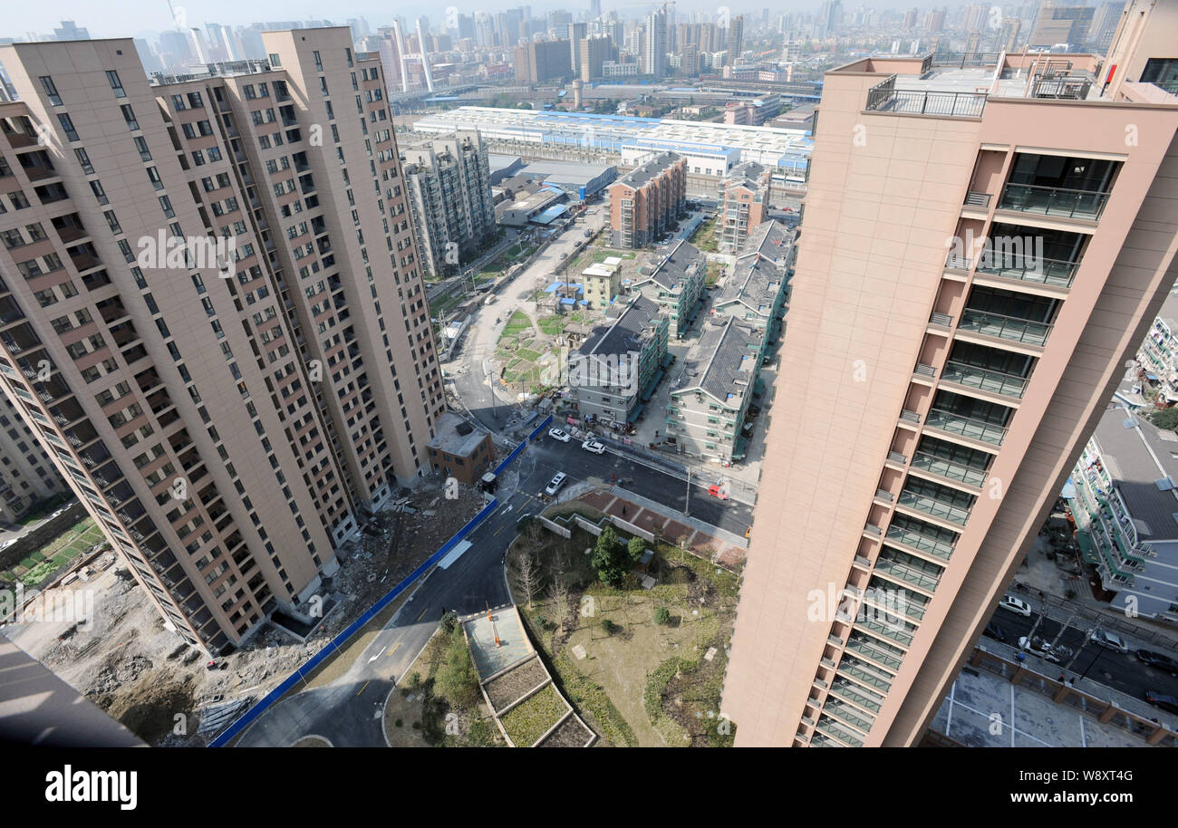 --FILE--Newly-built residential apartment buildings are seen in ...