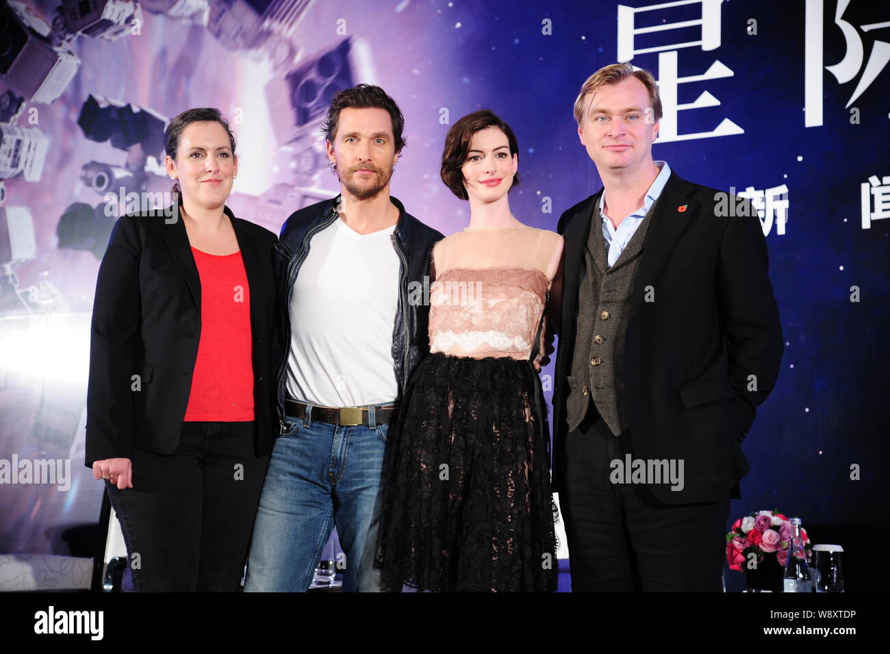 (From left) British film producer Emma Thommas, American actor Matthew McConaughey, actress Anne ...
