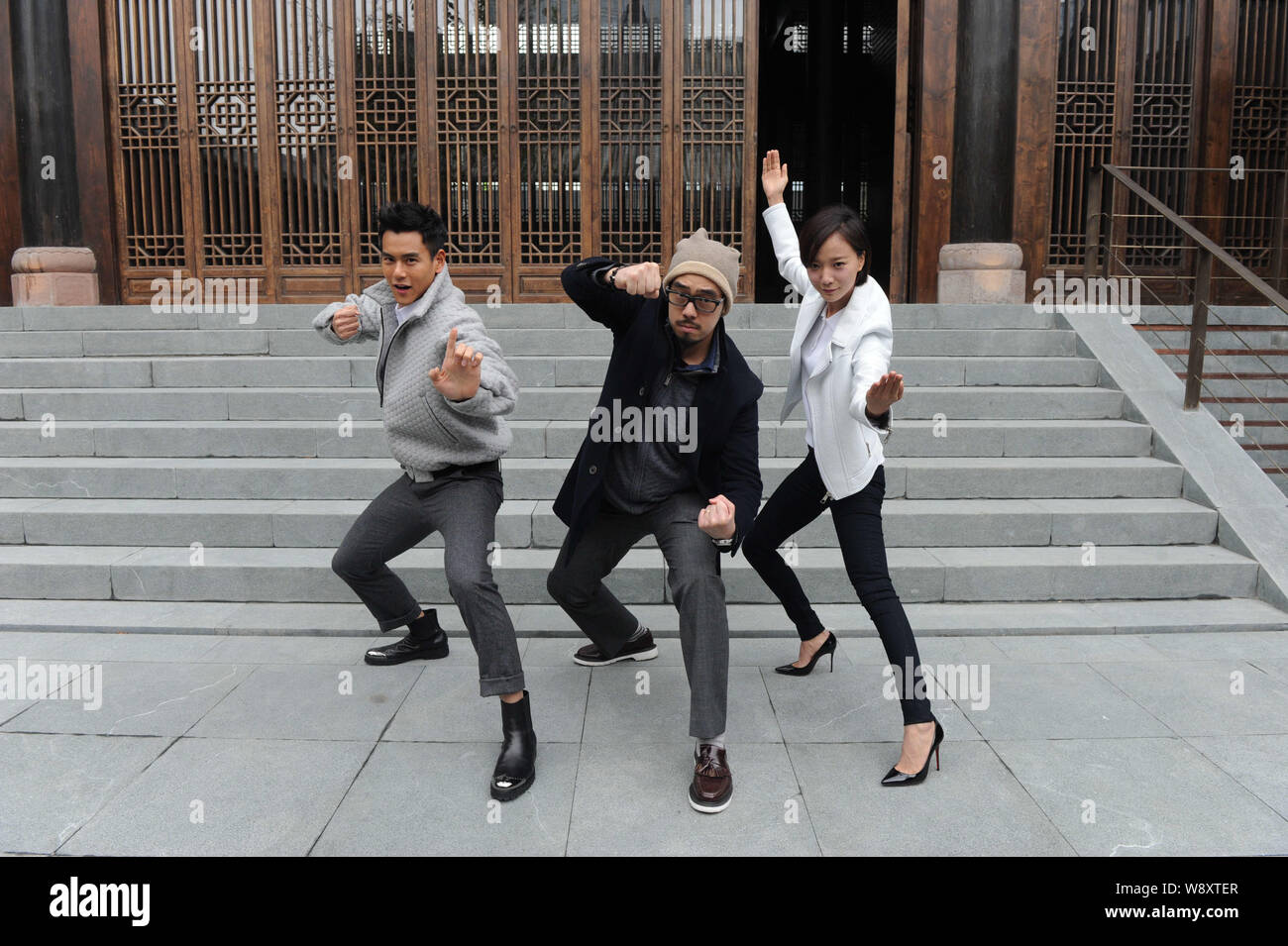 (From left) Taiwanese actor Eddie Peng, Hong Kong director Roy Chow and ...