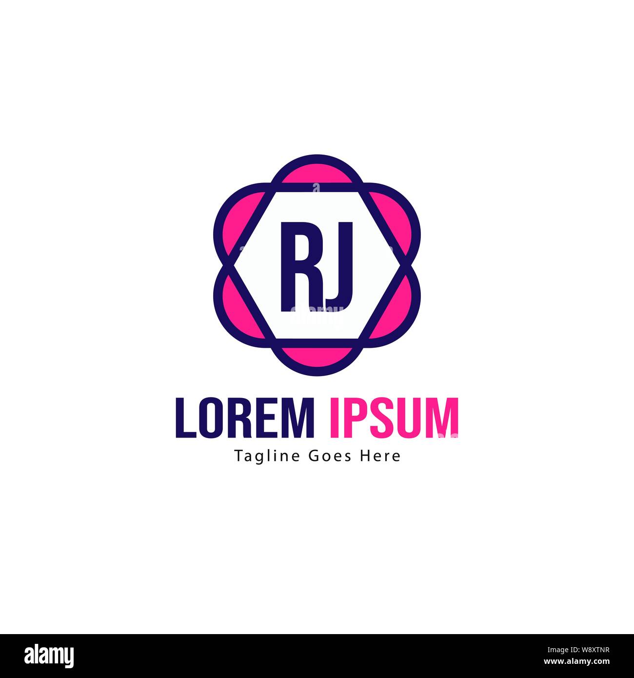 Initial RJ logo template with modern frame. Minimalist RJ letter logo ...