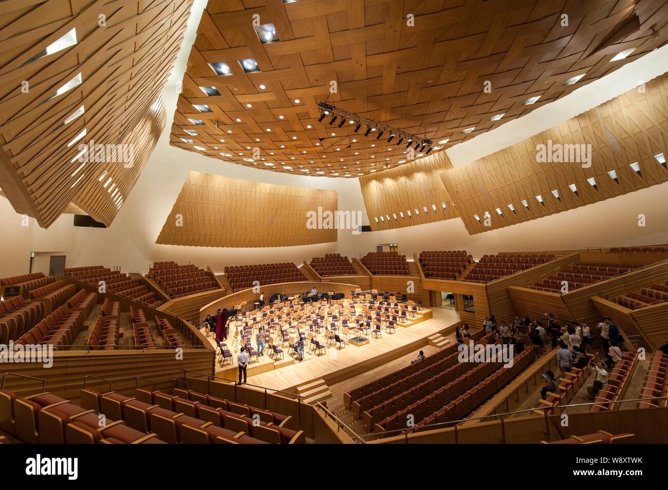 Interior view of a concert hall of the Shanghai Symphony Orchestra Hall ...