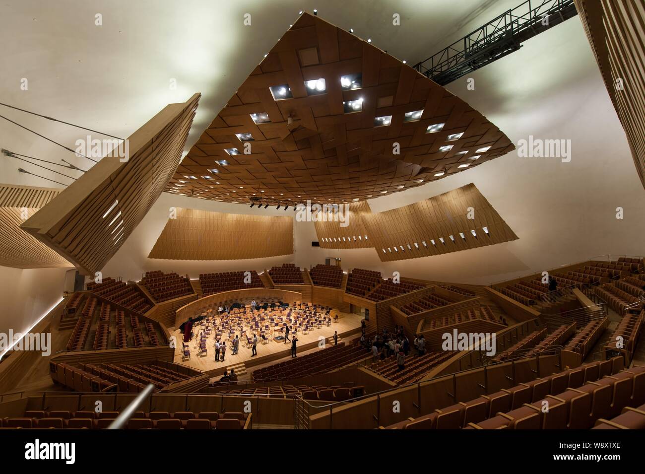 Interior view of a concert hall of the Shanghai Symphony Orchestra Hall ...