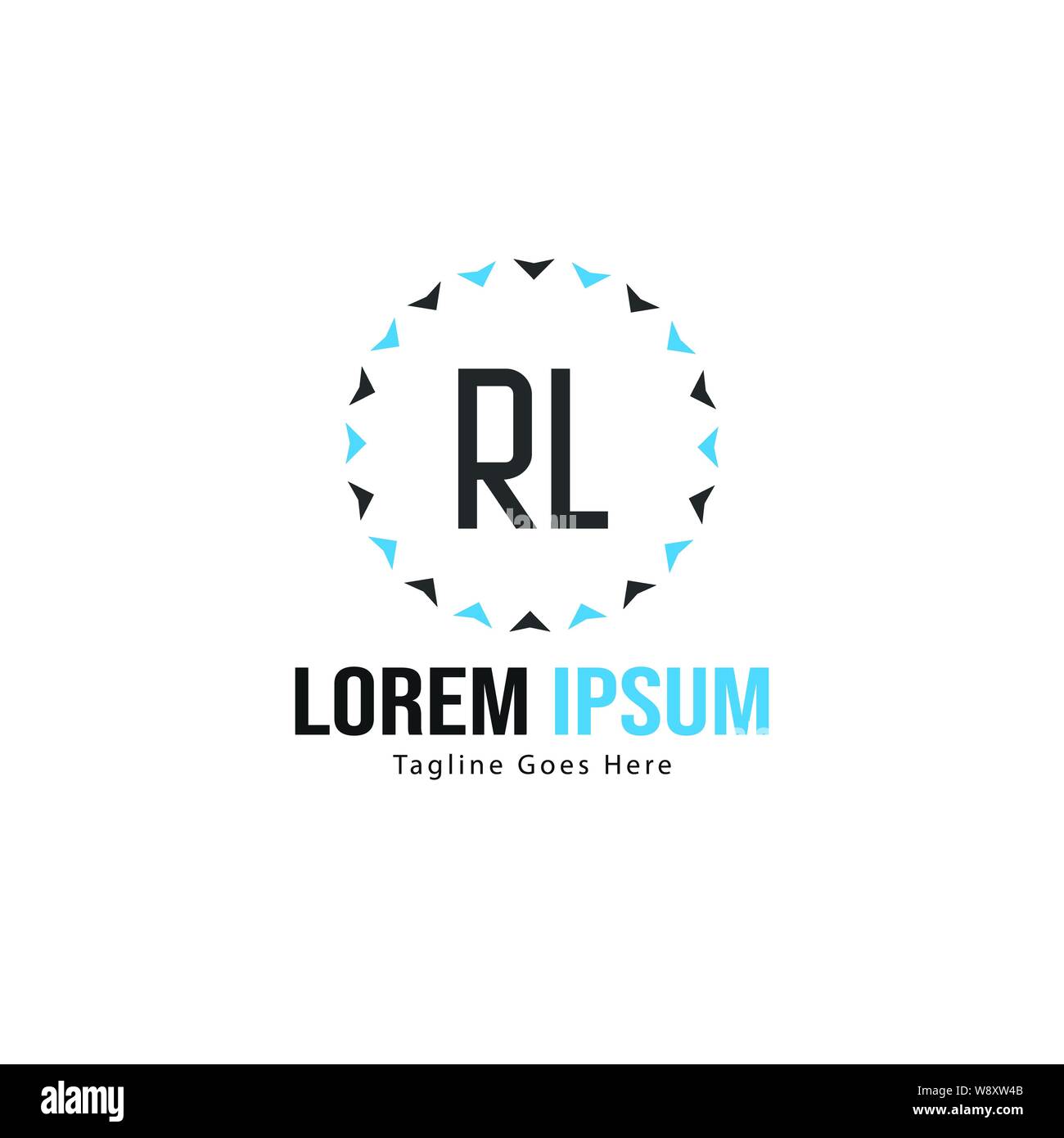 Initial RL logo template with modern frame. Minimalist RL letter logo ...