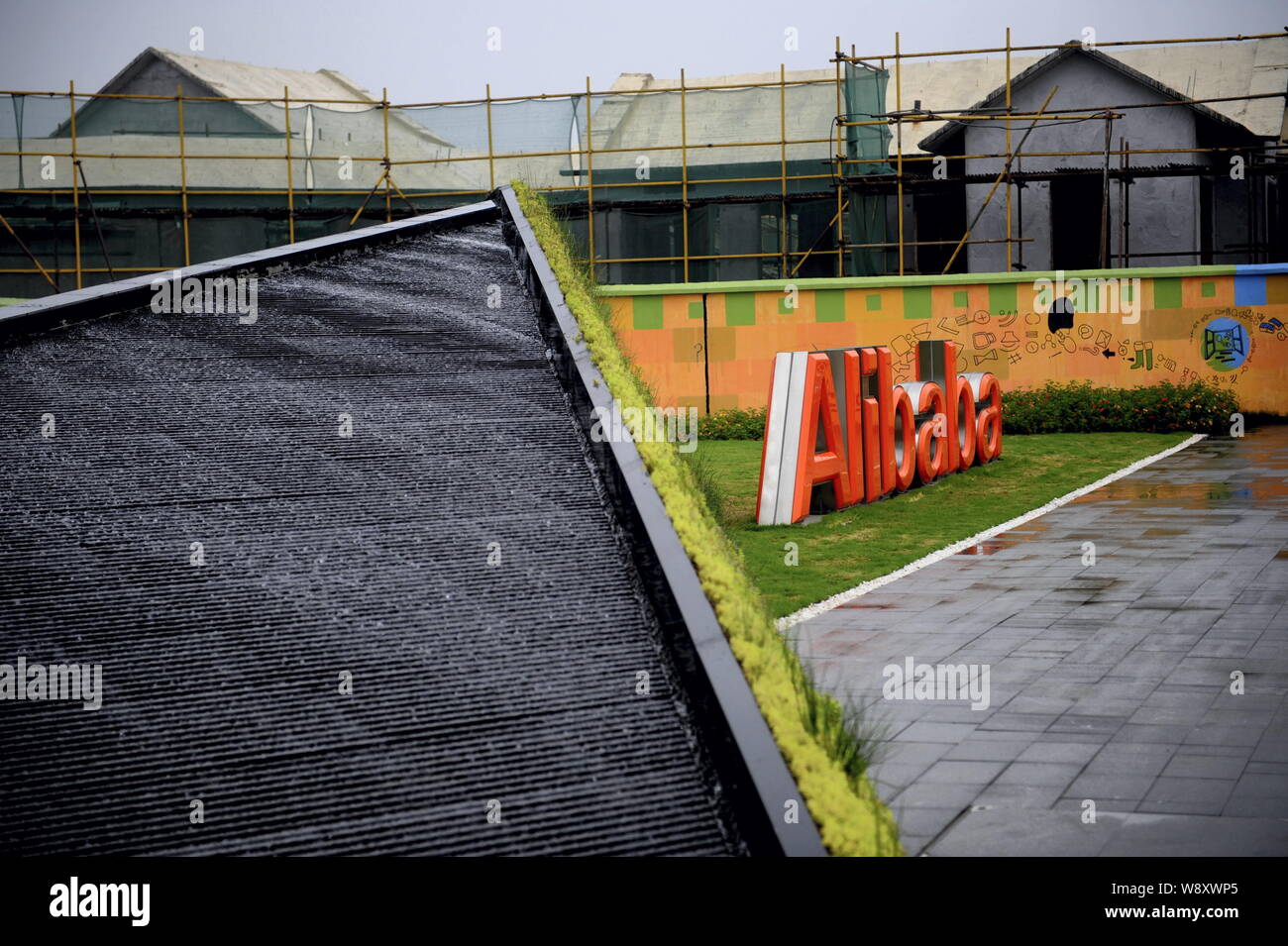 --FILE--A signboard of Alibaba is seen at the headquarters of Alibaba ...