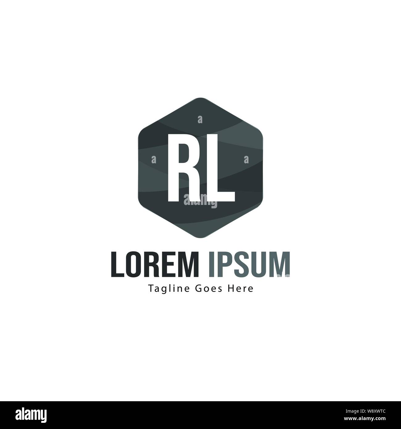 Initial RL logo template with modern frame. Minimalist RL letter logo ...