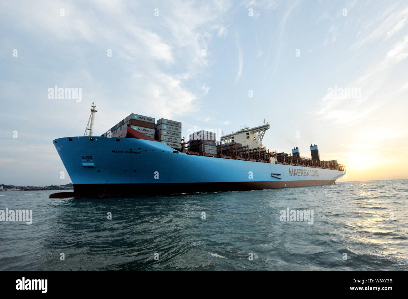 --FILE--The Mary Maersk container ship of Maersk Line sails into the ...