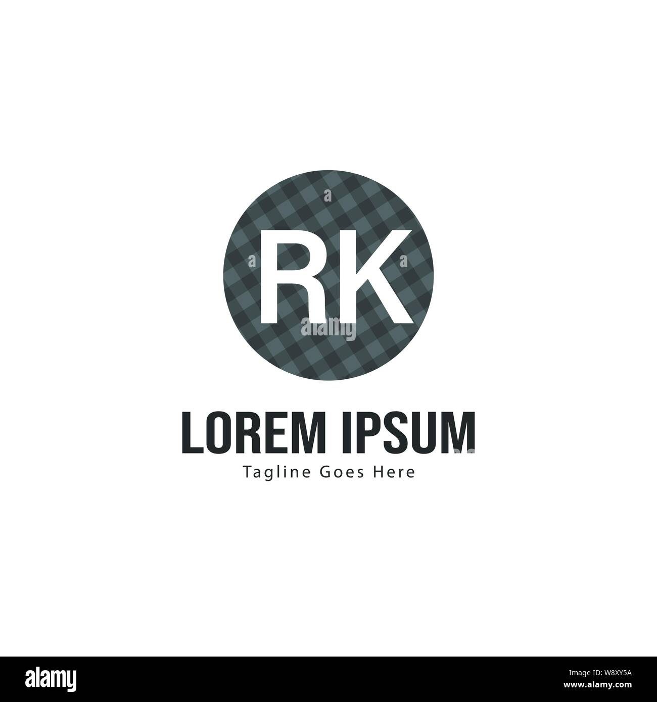 Initial RK logo template with modern frame. Minimalist RK letter logo ...