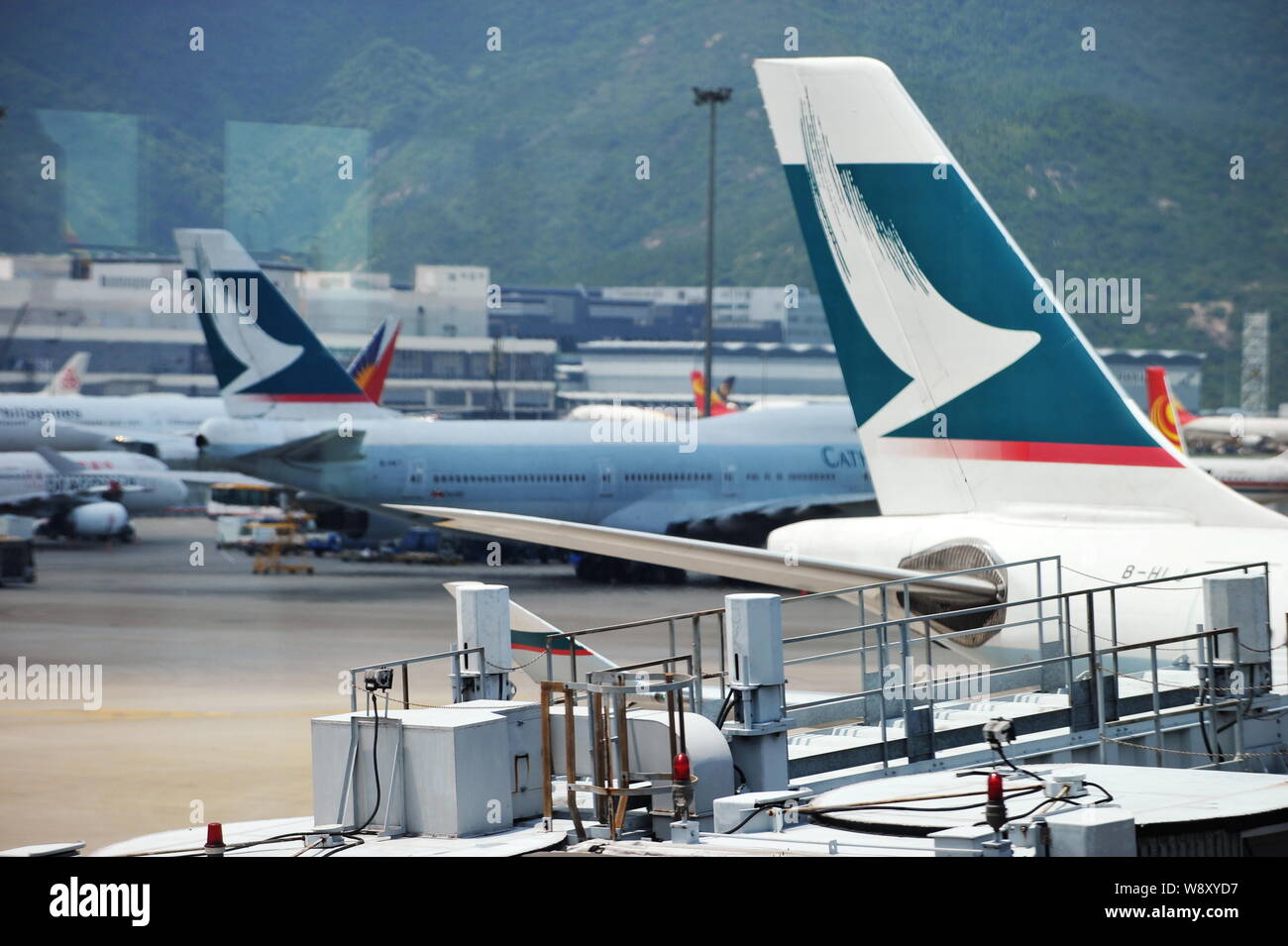 --FILE--Jet planes of Cathay Pacific Airways are pictured at the Hong ...