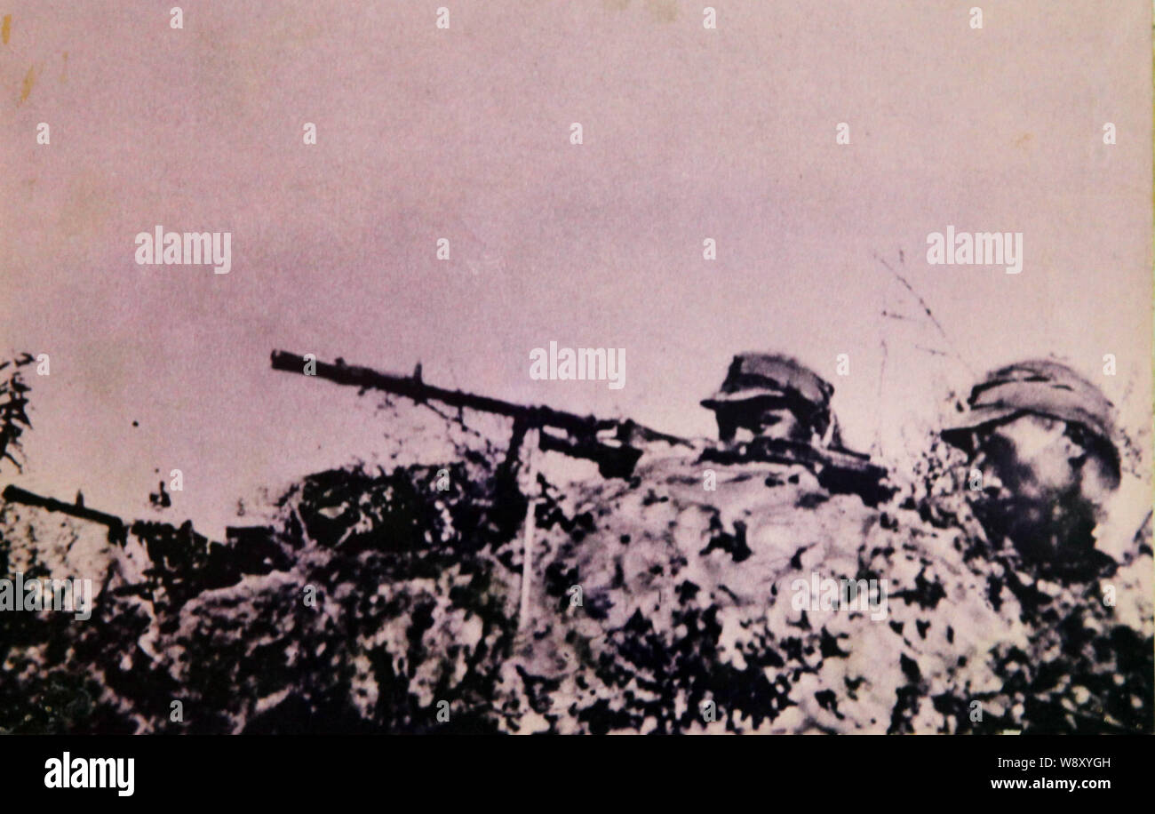 In this picture of a historical photo, Chinese soldiers of the Eighth ...