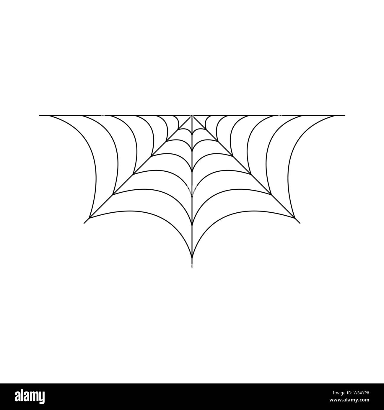 Half spider web isolated on white background. Halloween spiderweb ...