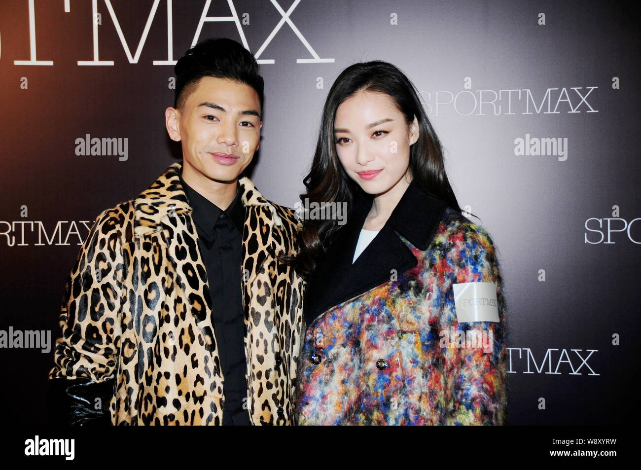 Chinese actress Ni Ni, right, poses with American-born Chinese singer ...