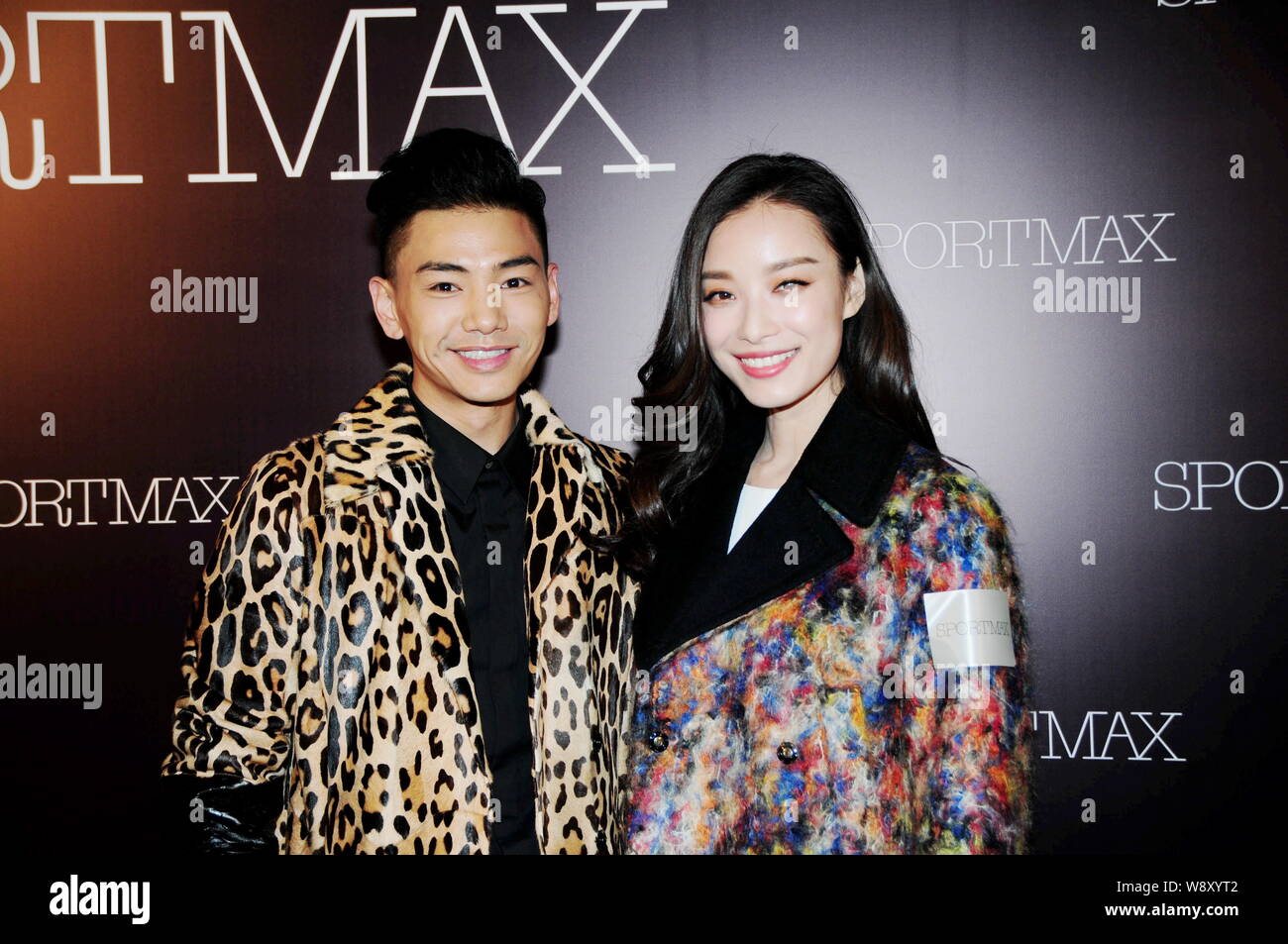 Chinese actress Ni Ni, right, poses with American-born Chinese singer ...