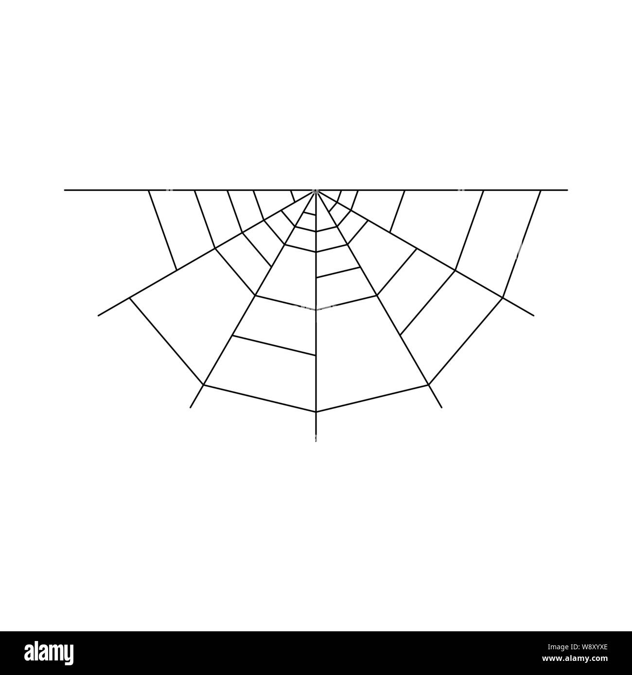Half spider web isolated on white background. Halloween spiderweb ...