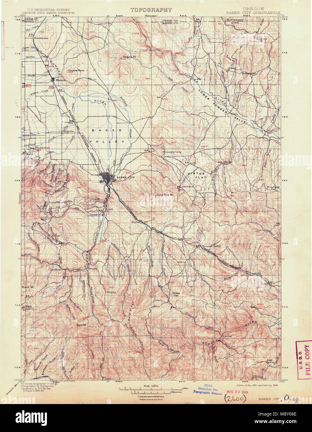 Baker city oregon map hi-res stock photography and images - Alamy