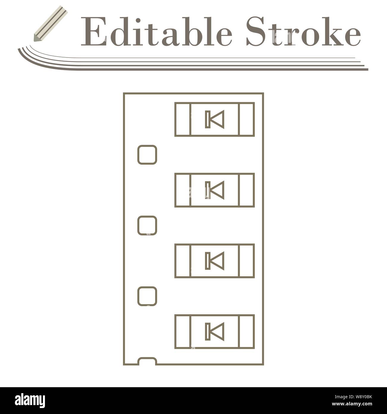 Diode Smd Component Tape Icon. Editable Stroke Simple Design. Vector ...