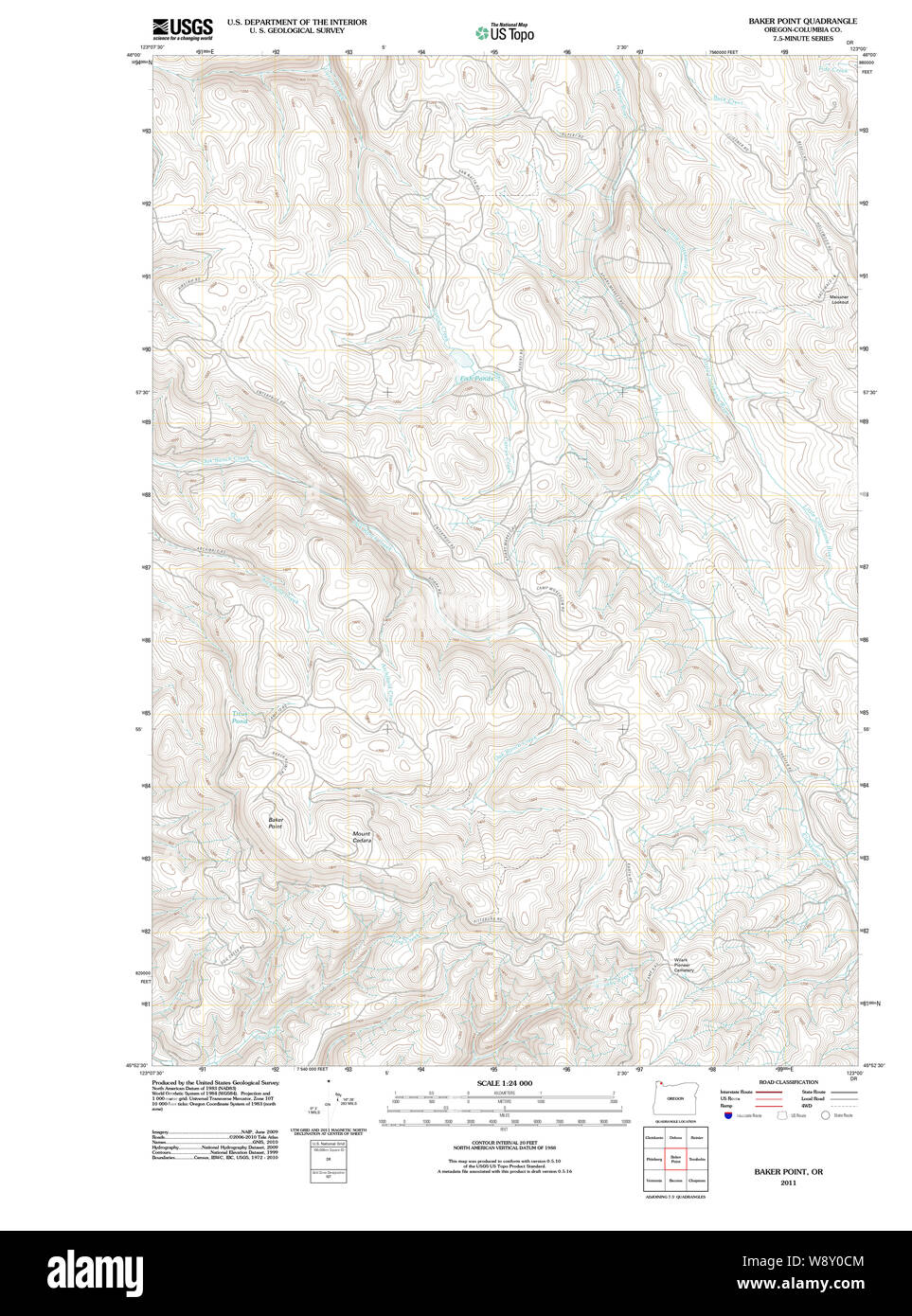Baker oregon map hi-res stock photography and images - Alamy
