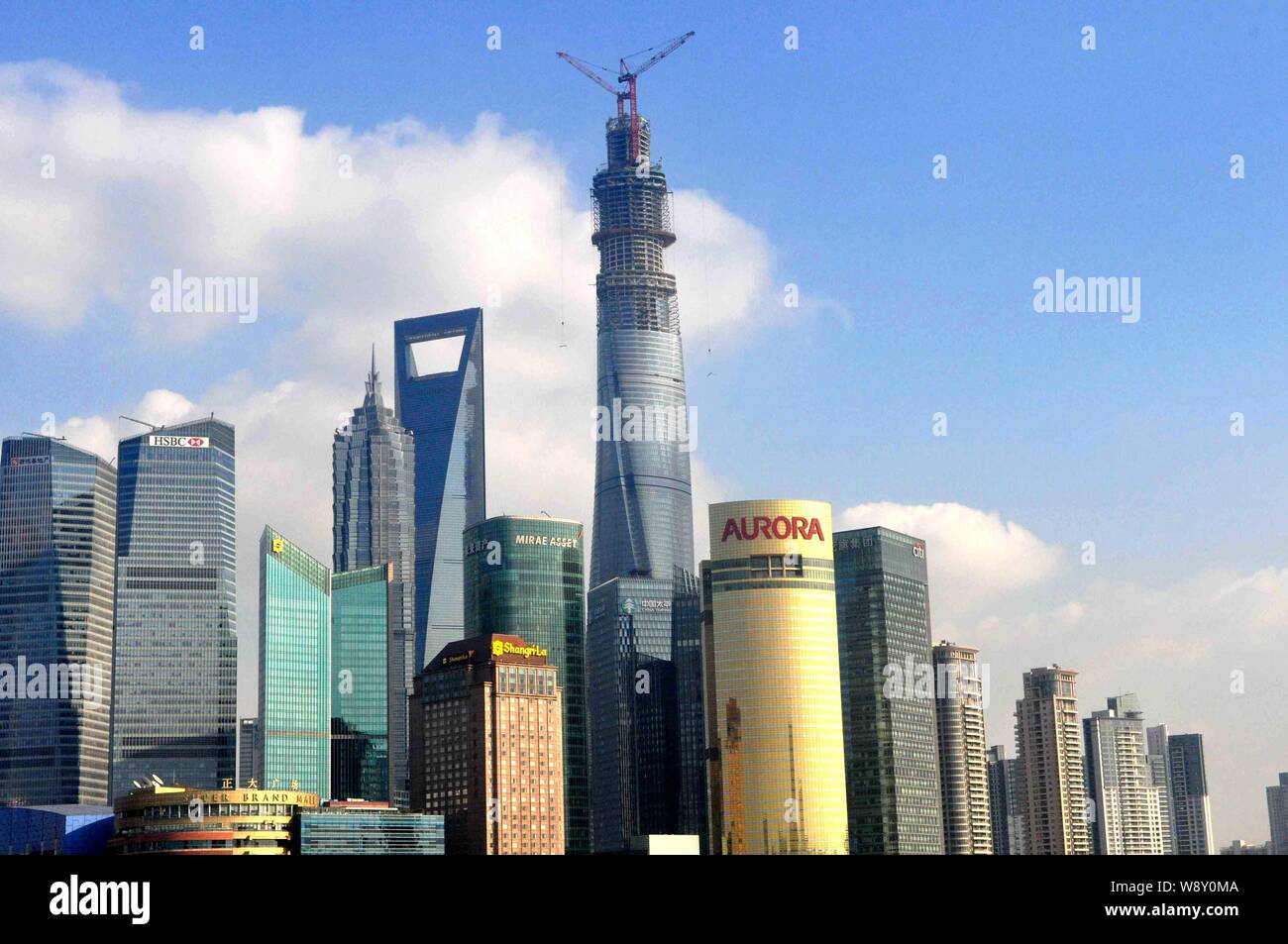 --FILE--View of the Shanghai Tower, tallest, under construction, the ...
