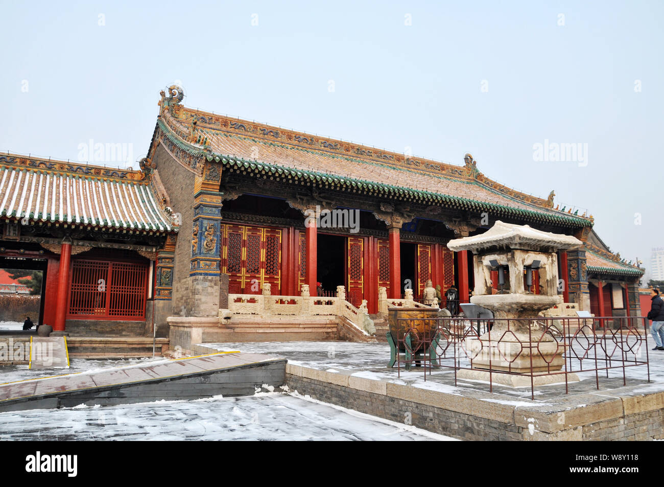 View of palaces in the Mukden Palace, also known as the Shenyang ...