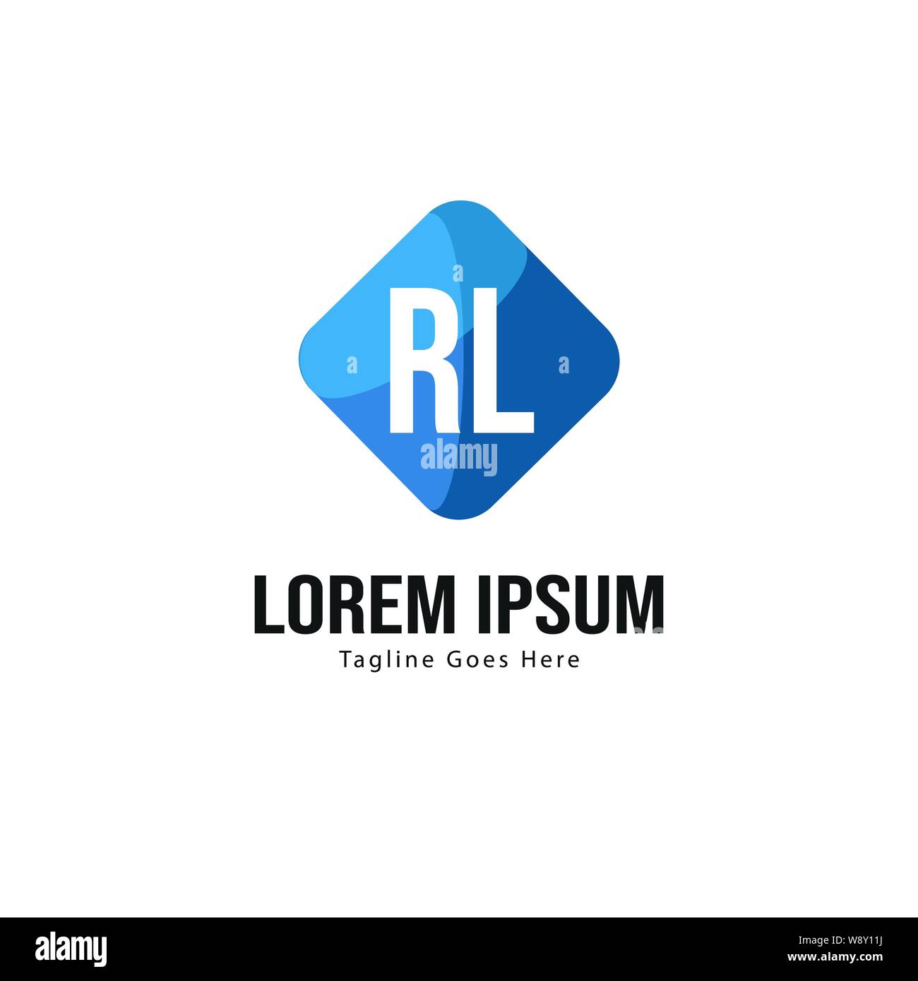 Initial RL logo template with modern frame. Minimalist RL letter logo ...
