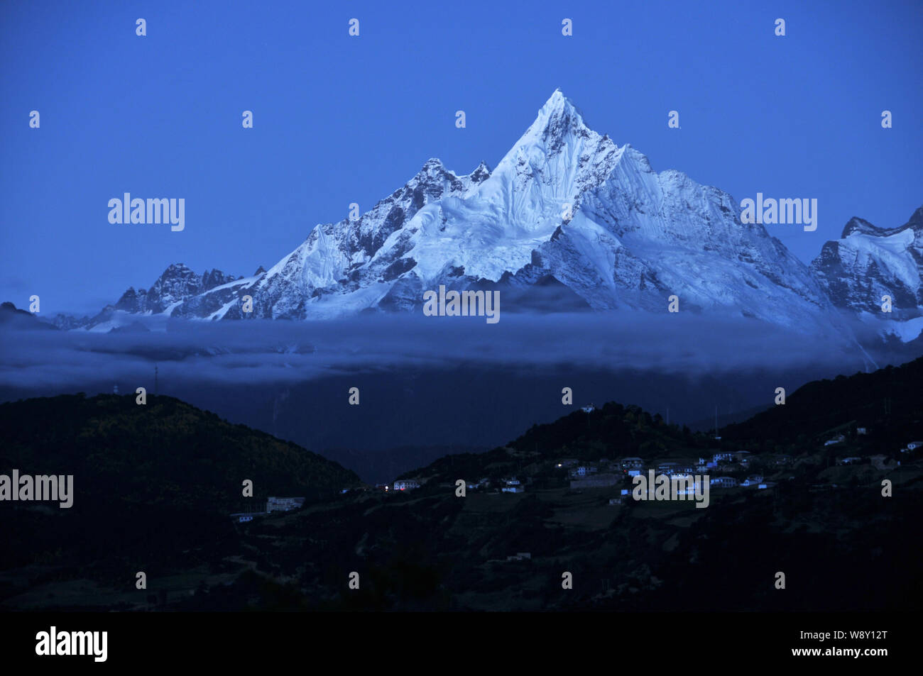 View of Mainri Snow Mountains in Deqin county at the Three Parallel ...
