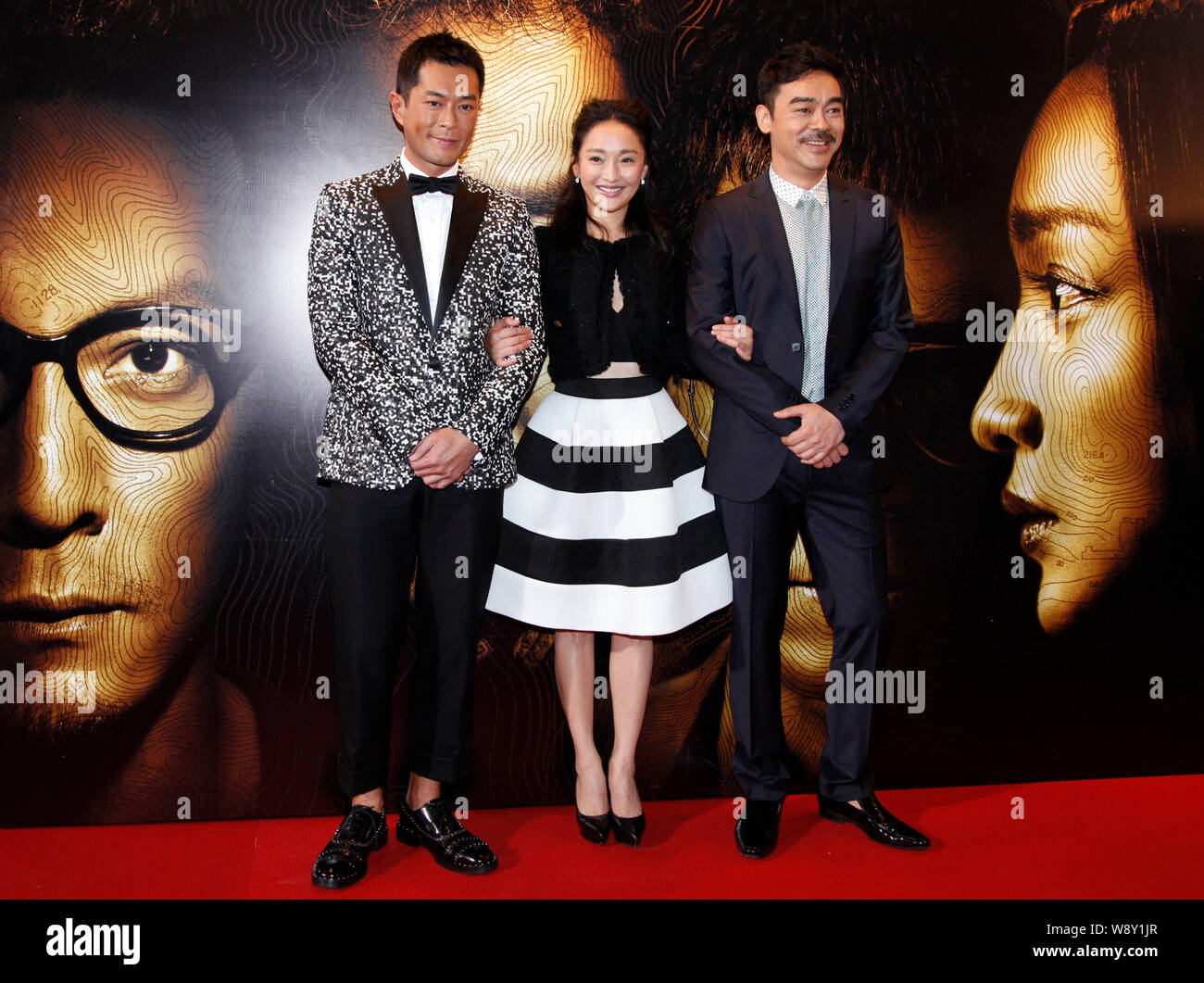 (From left) Hong Kong actor Louis Koo Tin-lok, Chinese actress Zhou Xun ...